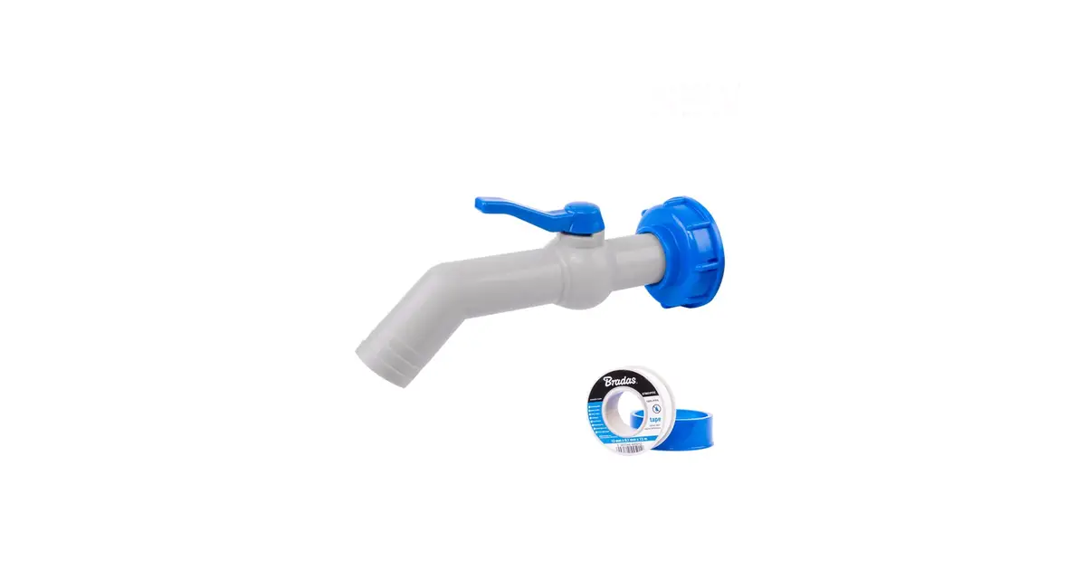 Kran PP 45° IBC S60X6 1" Mauzer - Bradas - IBCS60-GTM451025 - Plantet.pl